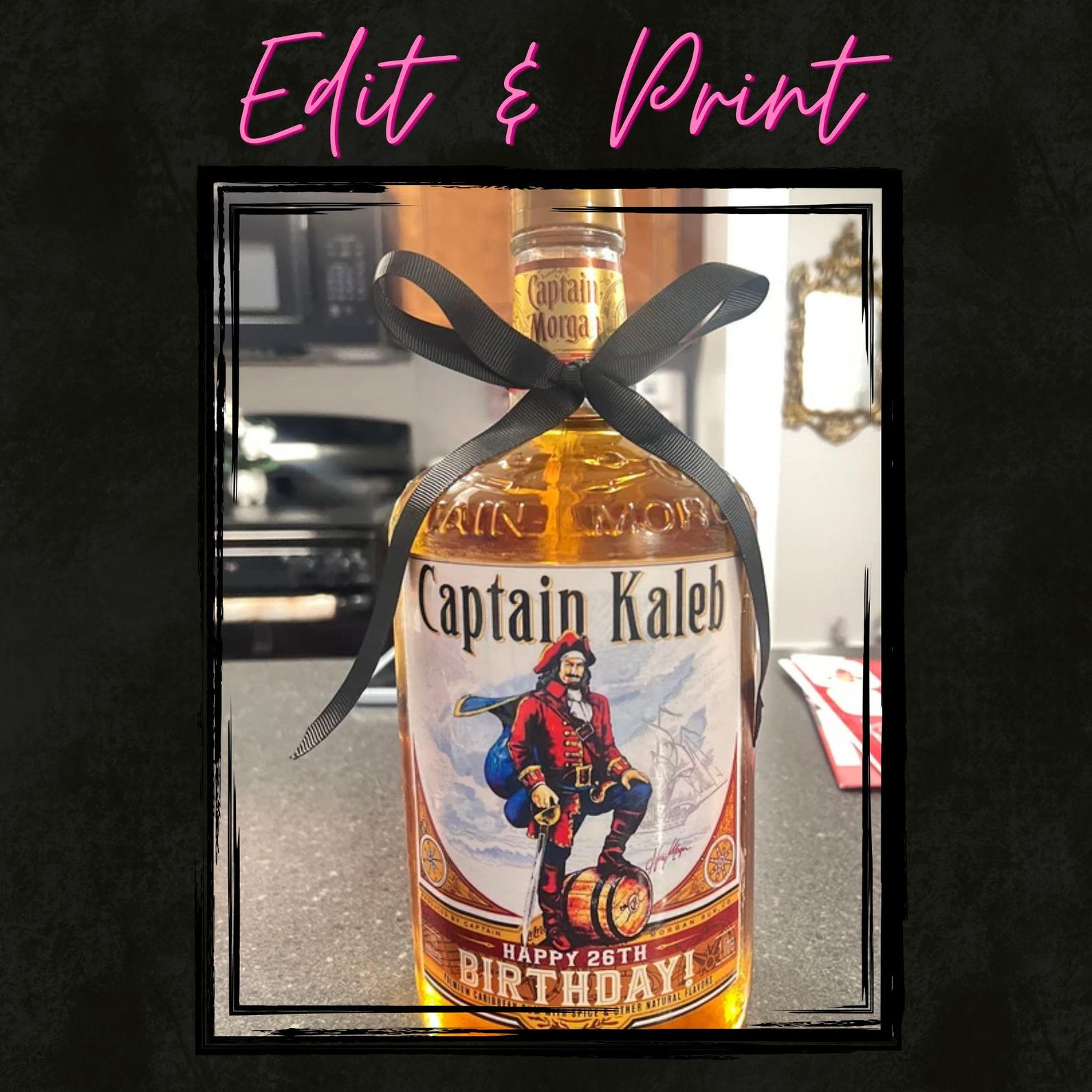 Custom Captain Morgan Spiced Rum Label 750ml Canva Template - Etsy