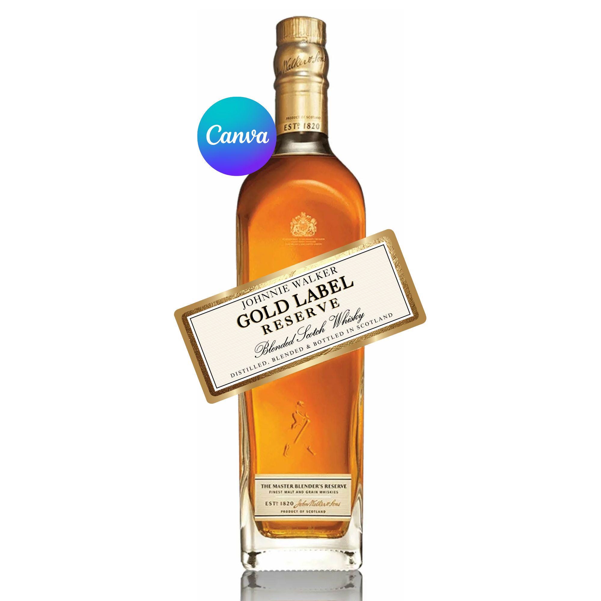 Custom Johnnie Walker Gold Label: Personalized 750ml Template (digital ...