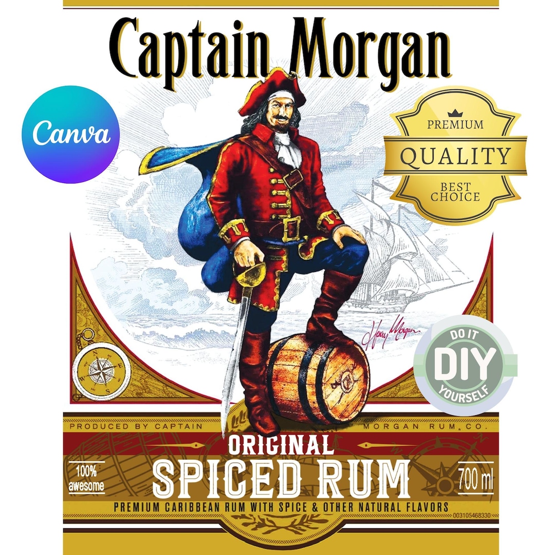 Custom Captain Morgan Spiced Rum Personalized Label - 700 Ml Bottle ...