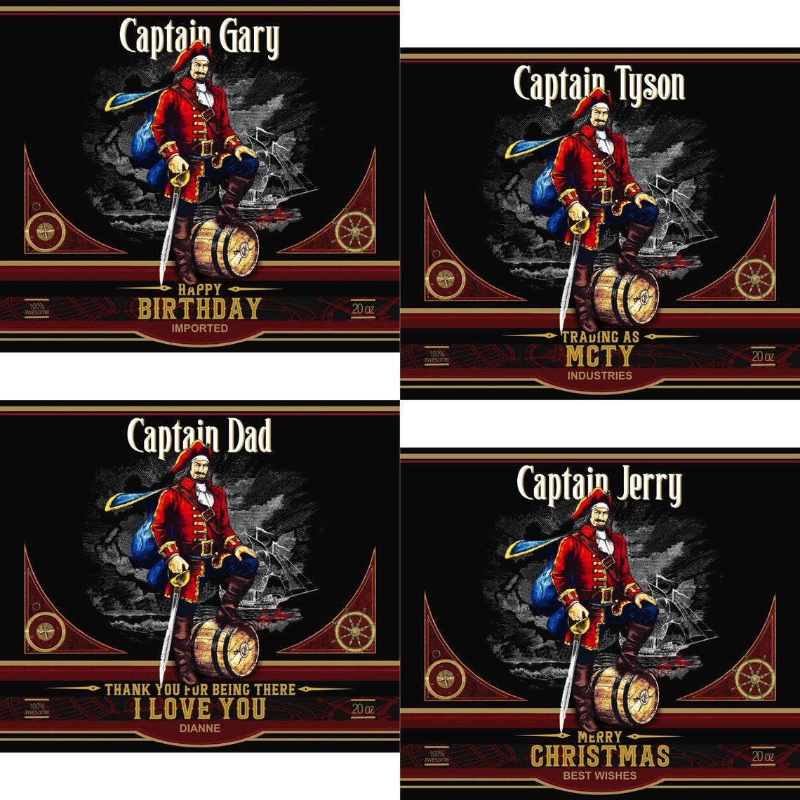 Captain Morgan Tumbler Sublimation Design: 20oz Canva Template (digital ...