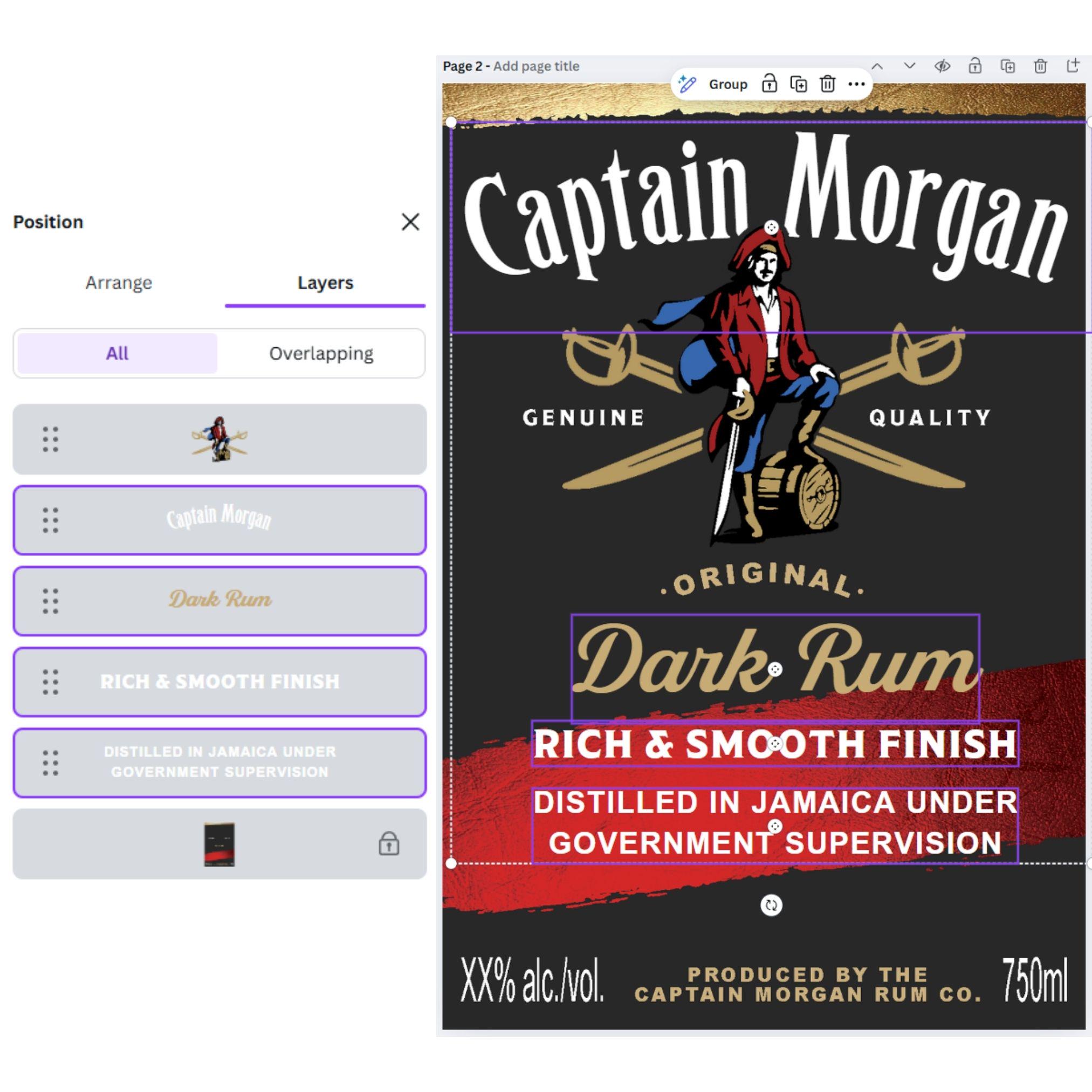 Captain Morgan Label Template Bundle: Spiced, Dark & White Rum (digital ...