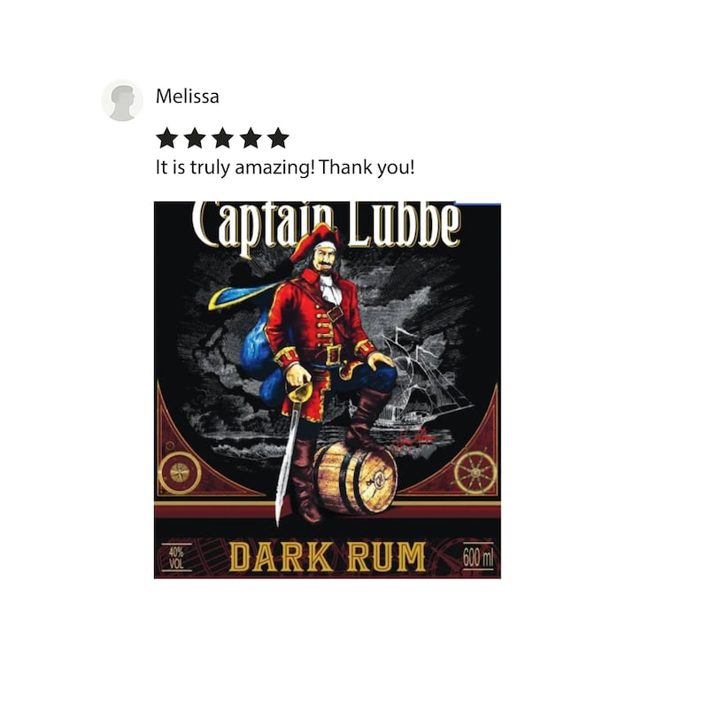 Custom Captain Morgan Dark Rum 750ml or 700 Ml Bottle Personalized ...