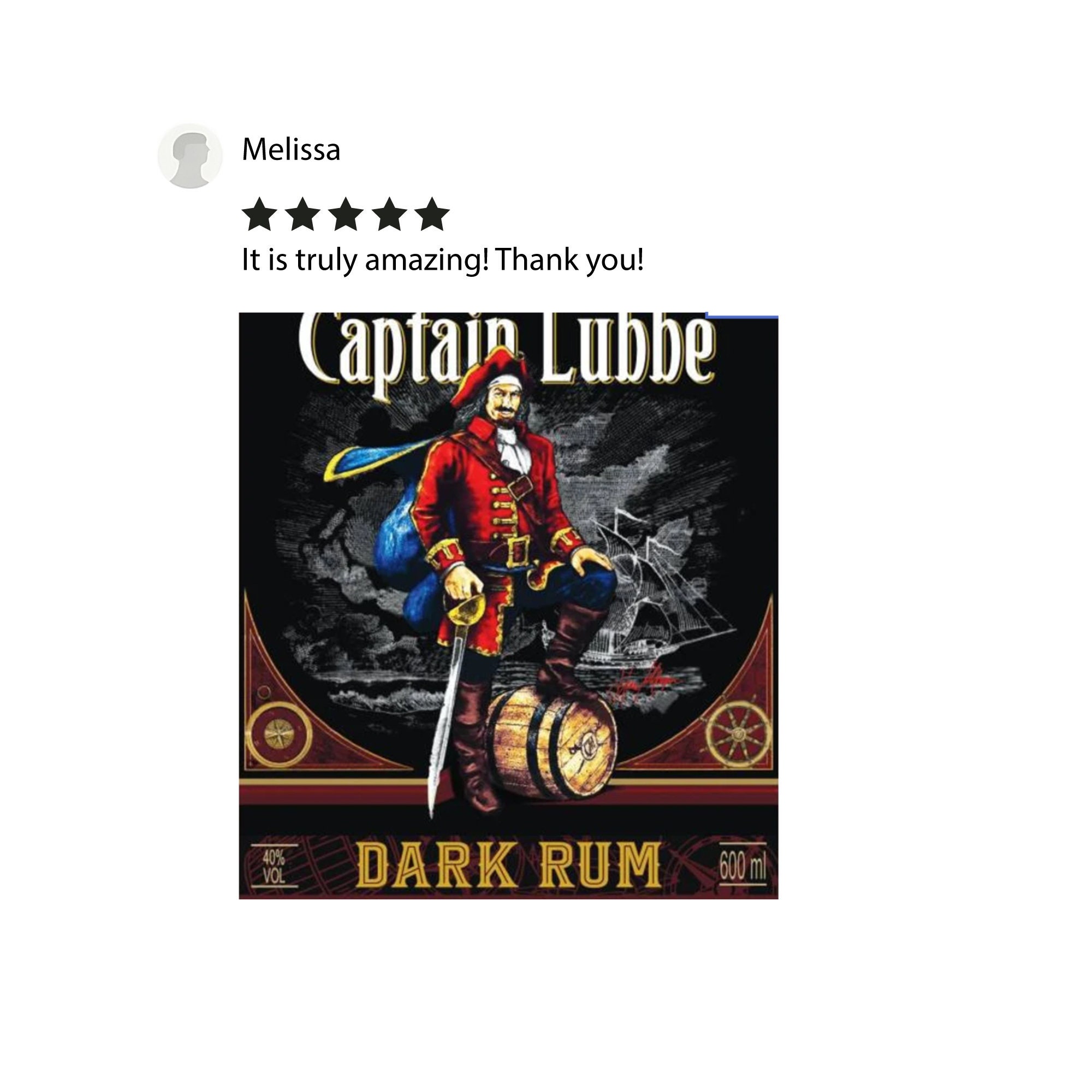 Custom Captain Morgan Dark Rum 750ml or 700 Ml Bottle Personalized ...