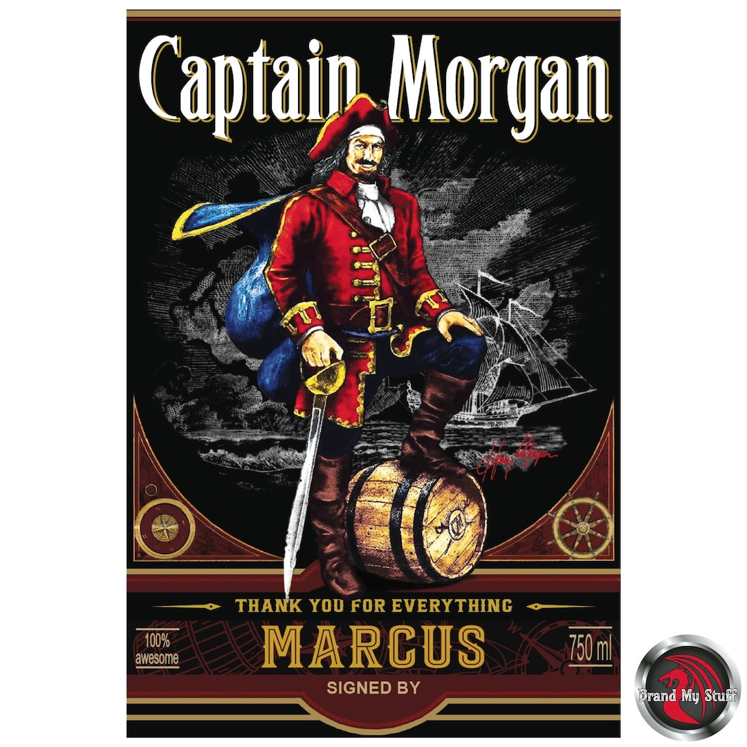 Custom Captain Morgan Dark Rum 750ml or 700 Ml Bottle - Etsy