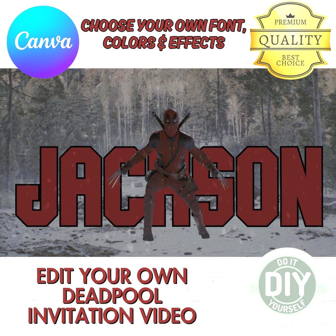 Deadpool Video Invitation, Animated Deadpool Birthday Party Digital ...
