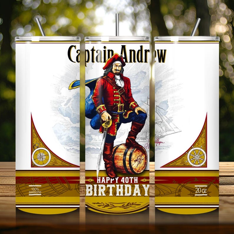 Captain Morgan Tumbler Sublimation Design: Custom Canva Template ...