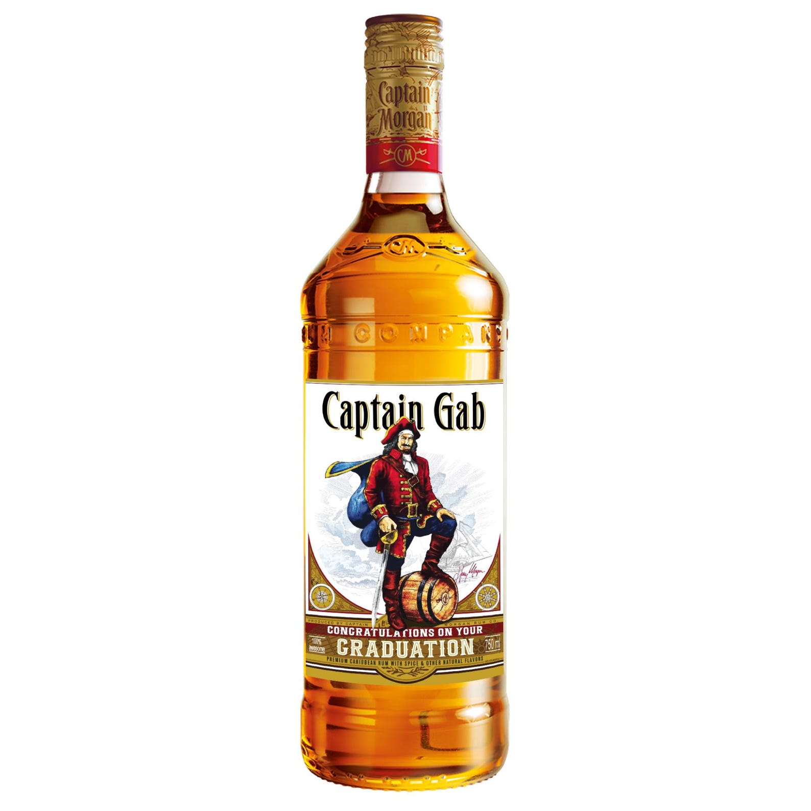 Custom Captain Morgan Spiced Rum Label 750ml Canva Template - Etsy
