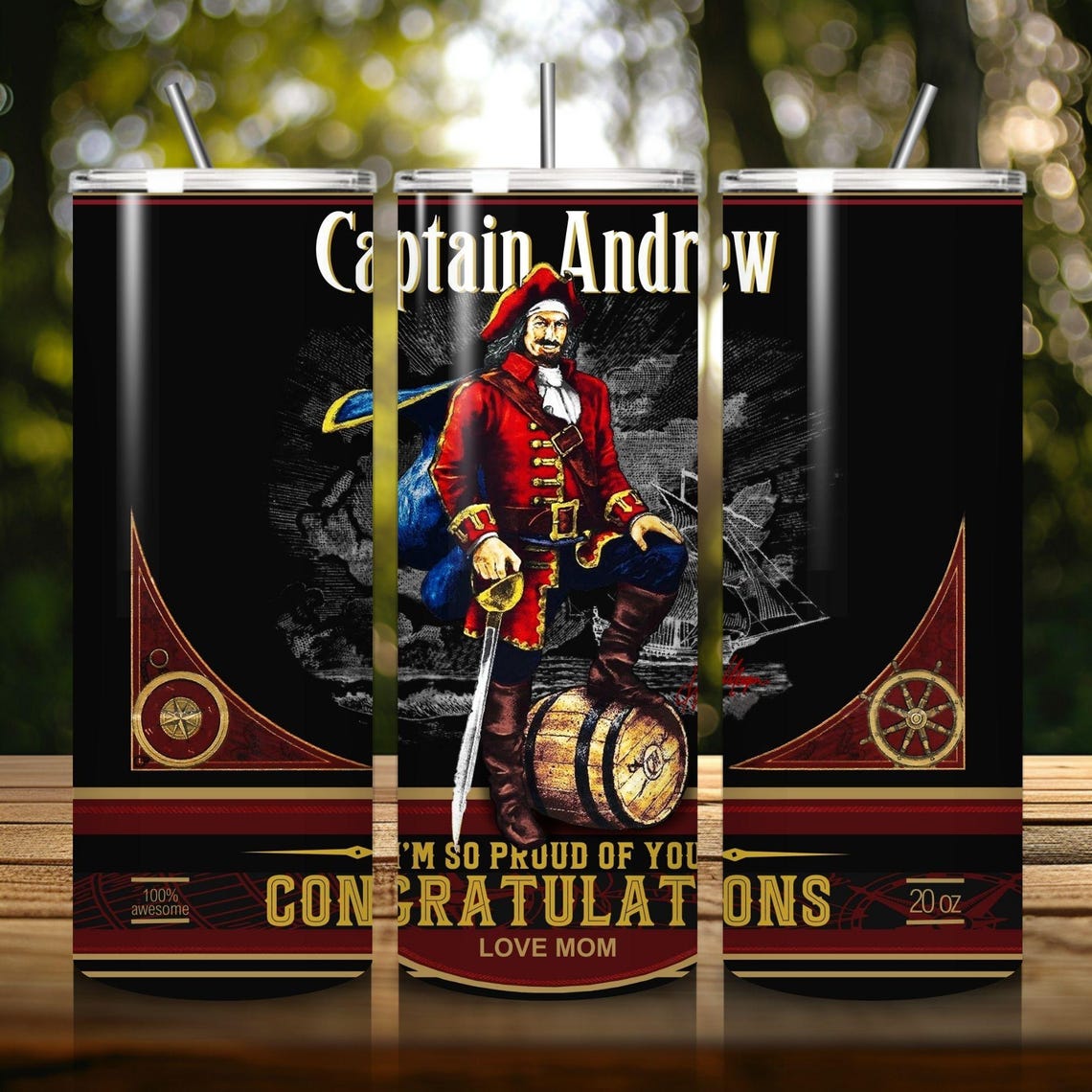 Captain Morgan Tumbler Sublimation Design: 20oz Canva Template (digital ...