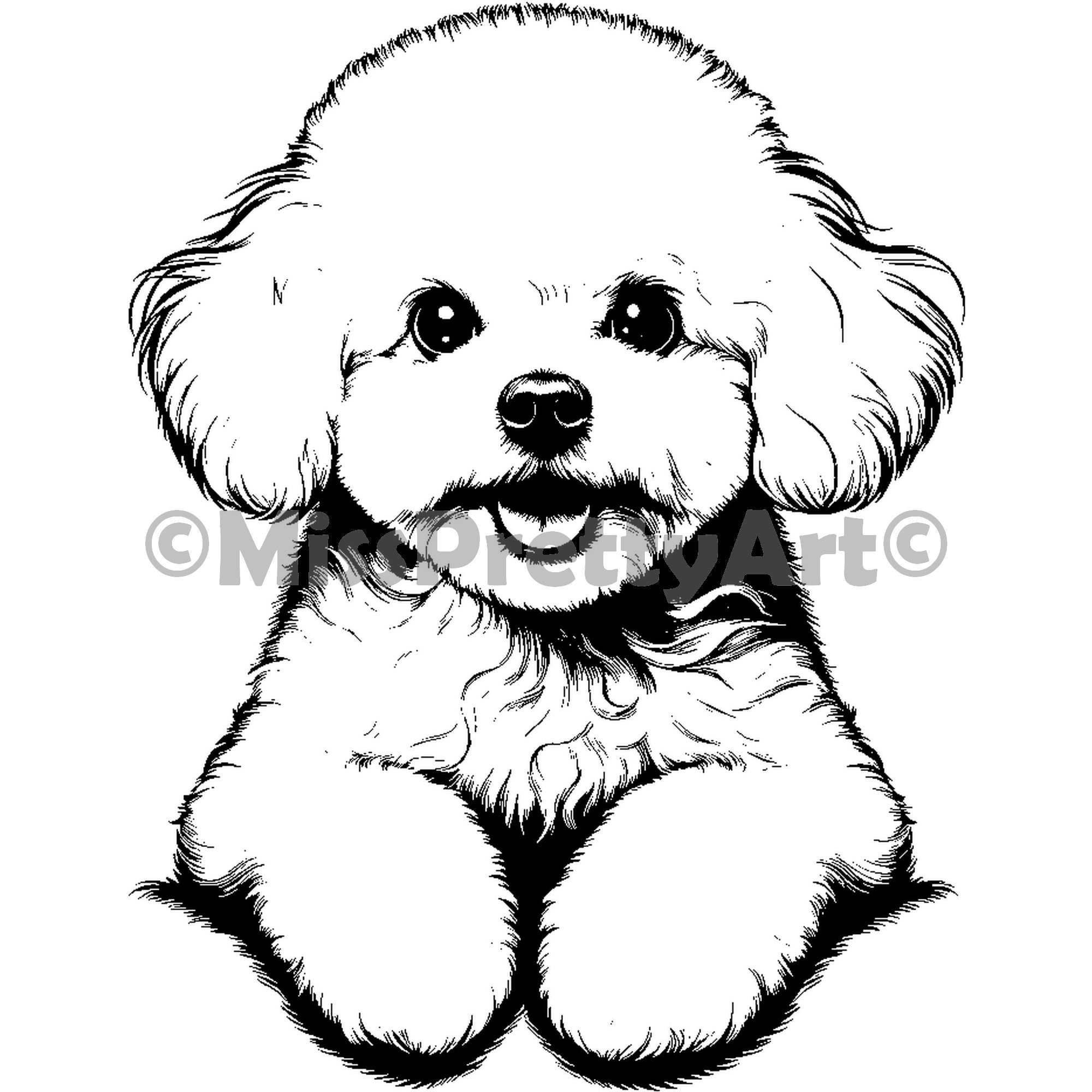 Peeking Lovely Bichon Frise Dog Svg , Dxf, Png, Eps High Quality Design ...