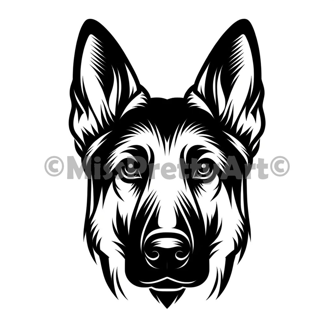 German Shepherd Dog Head Svg , Dxf, Png, Eps High Quality Design ...