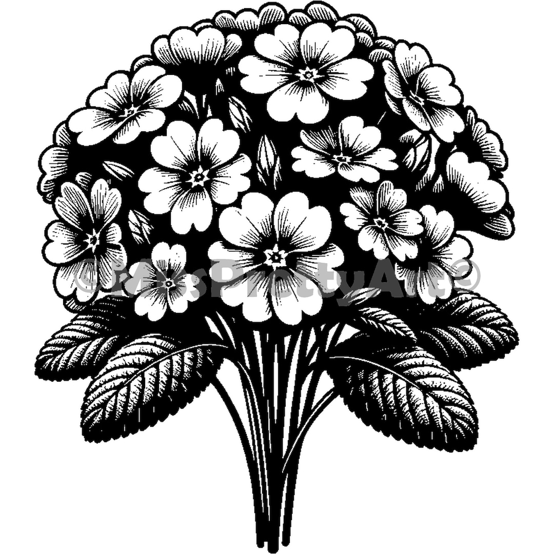 Pretty Primrose Wild Flower Bouquet Svg , Dxf, Png, Eps High Quality ...