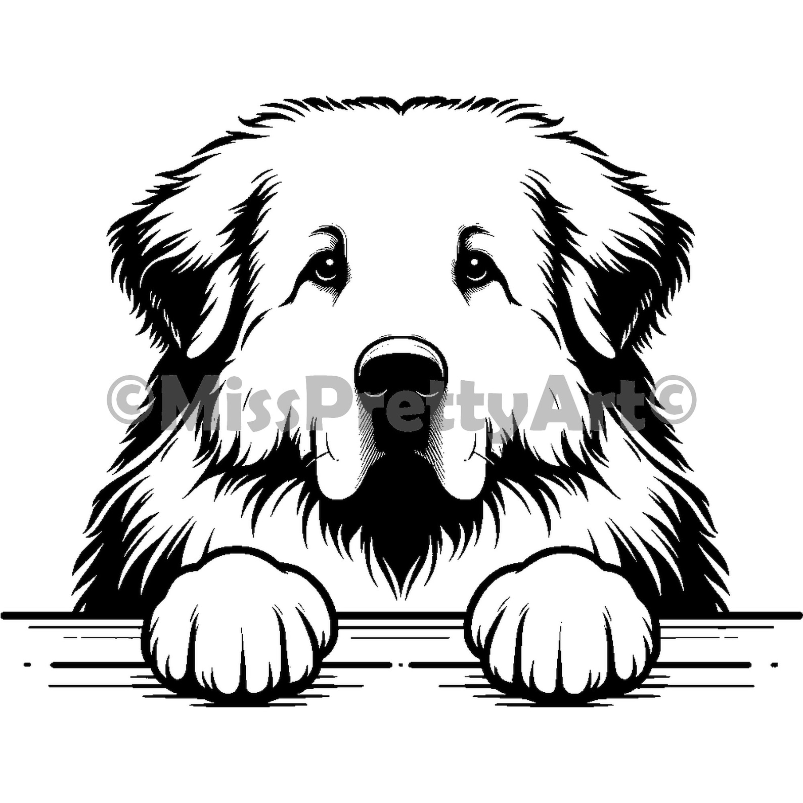 Peeking Sweet Great Pyrenees Dog Svg , Dxf, Png, Eps High Quality ...
