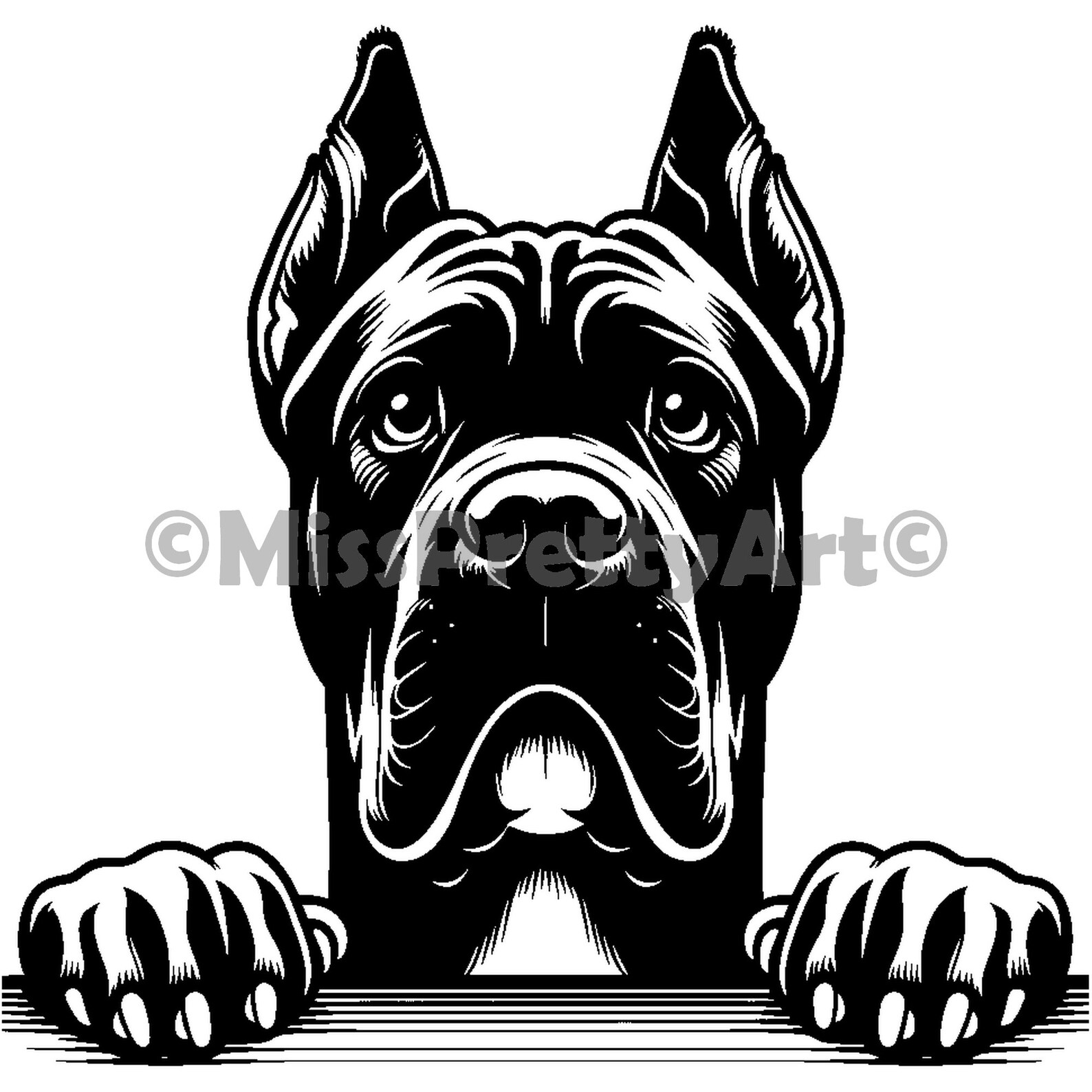 Peeking Brave Cane Corso Do Design Svg , Dxf, Png, Eps High Quality ...