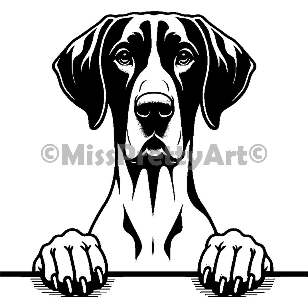 Peeking Brave German Shorthaired Pointer Dog Design Svg , Dxf, Png, Eps ...