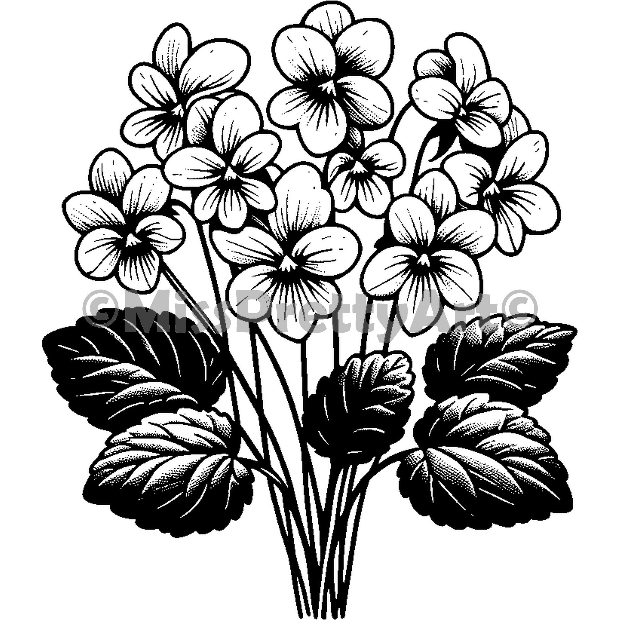 Beautiful Violet Wild Flowers Svg , Dxf, Png, Eps High Quality Design ...