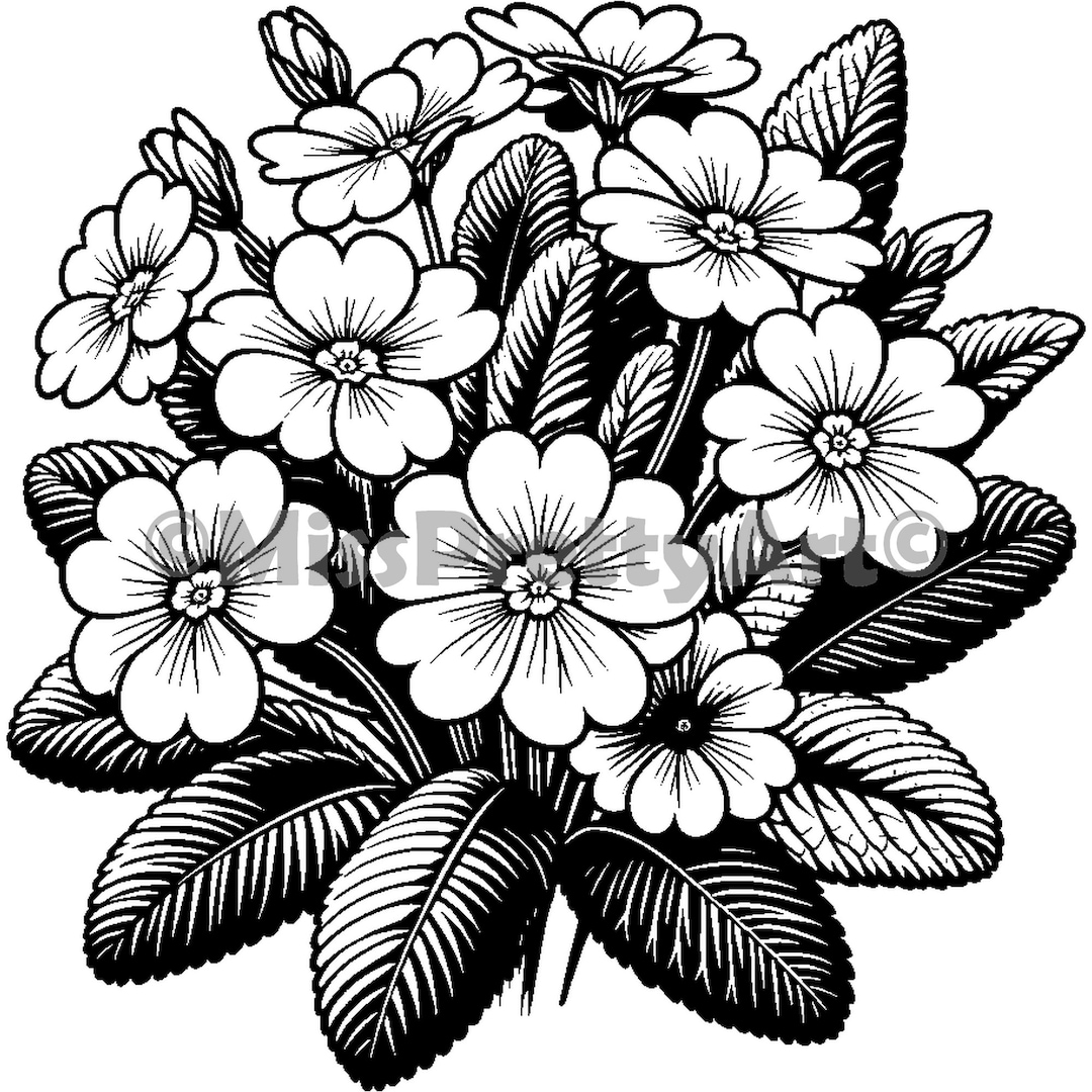 Elegant Primrose Wild Flowers Svg , Dxf, Png, Eps High Quality Design ...