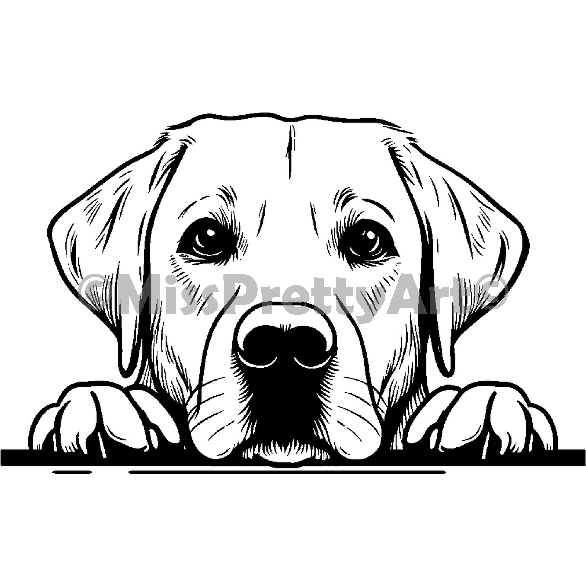 Minimalist Peeking Labrador Retriever Dog Svg , Dxf, Png, Eps High ...