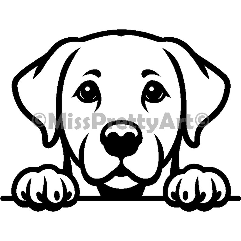 Peeking Labrador Retriever Dog Design Svg , Dxf, Png, Eps High Quality ...