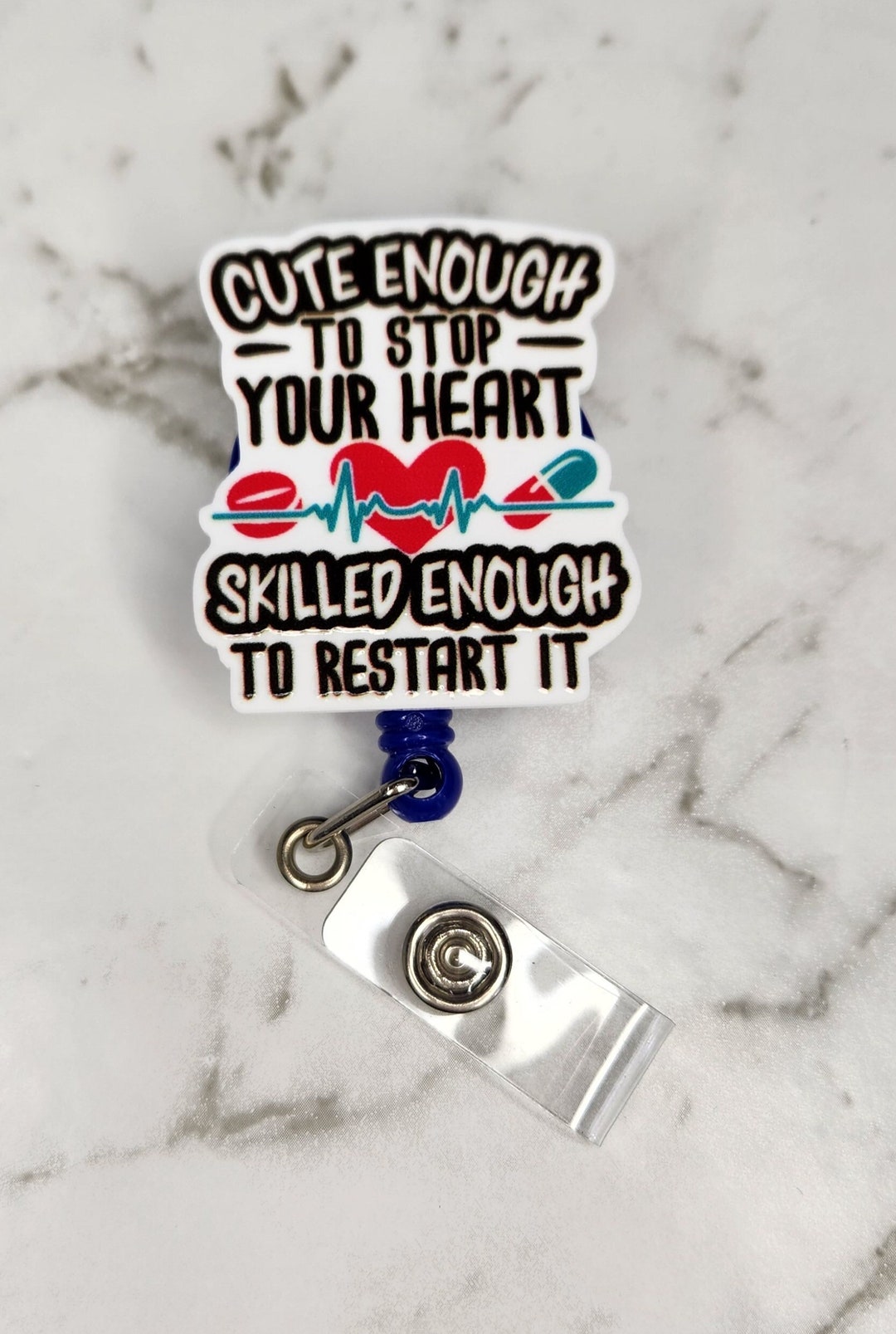 ID Badge Reel / Cute Heat Restart / Nurse / Medical - Etsy