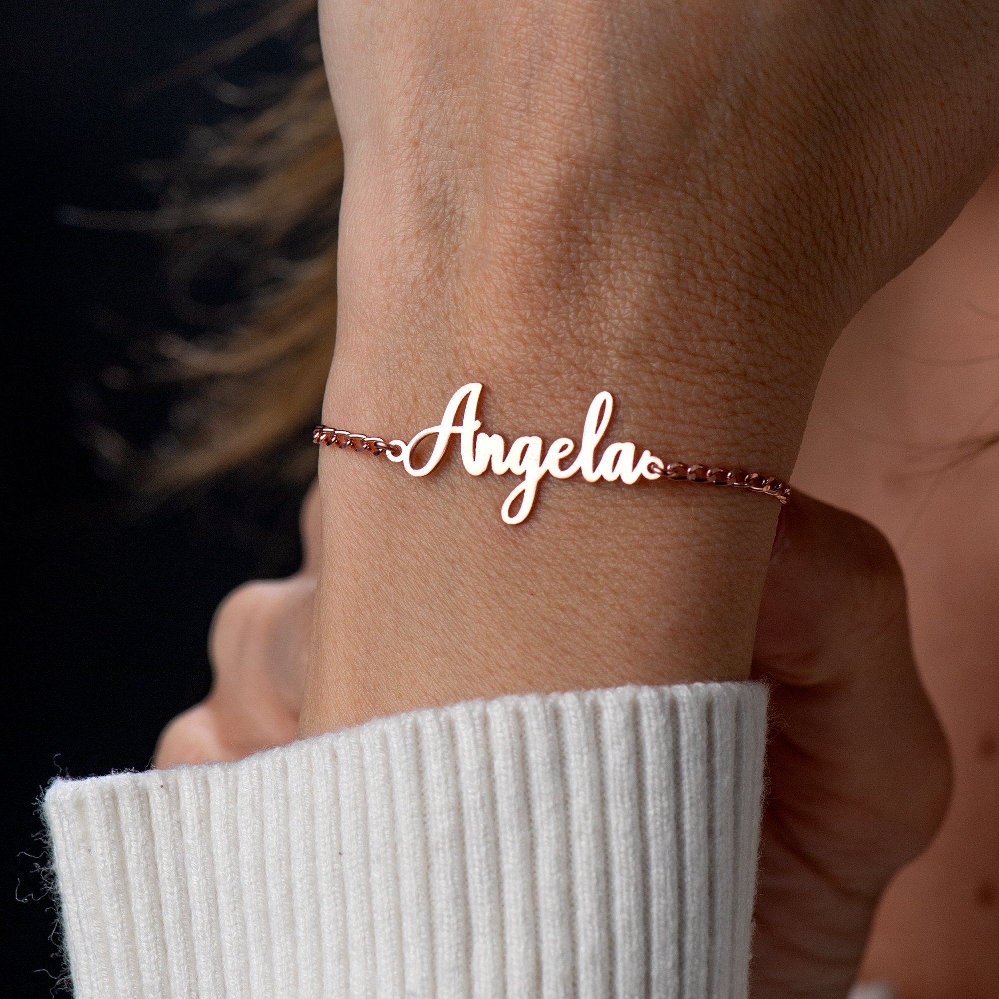 14k Gold Name Bracelet Gold Personalized Name Bracelet - Etsy