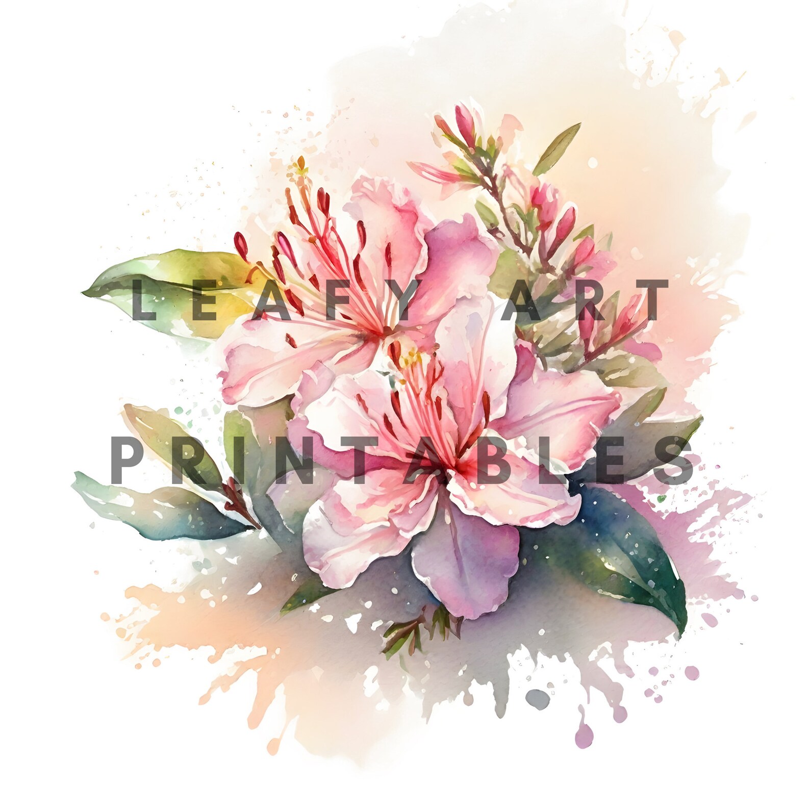 Azalea Flower Clipart Pack, 10 High Quality Jpgs, Commercial License ...