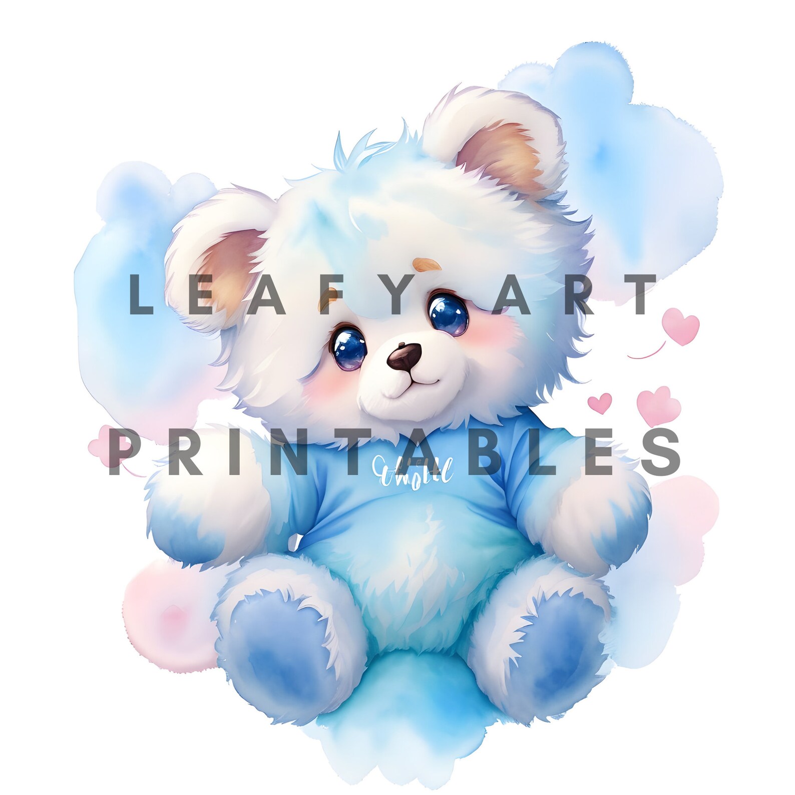 Cute Blue Teddy Bear Clipart Pack, 16 High Quality Jpgs, Commercial ...