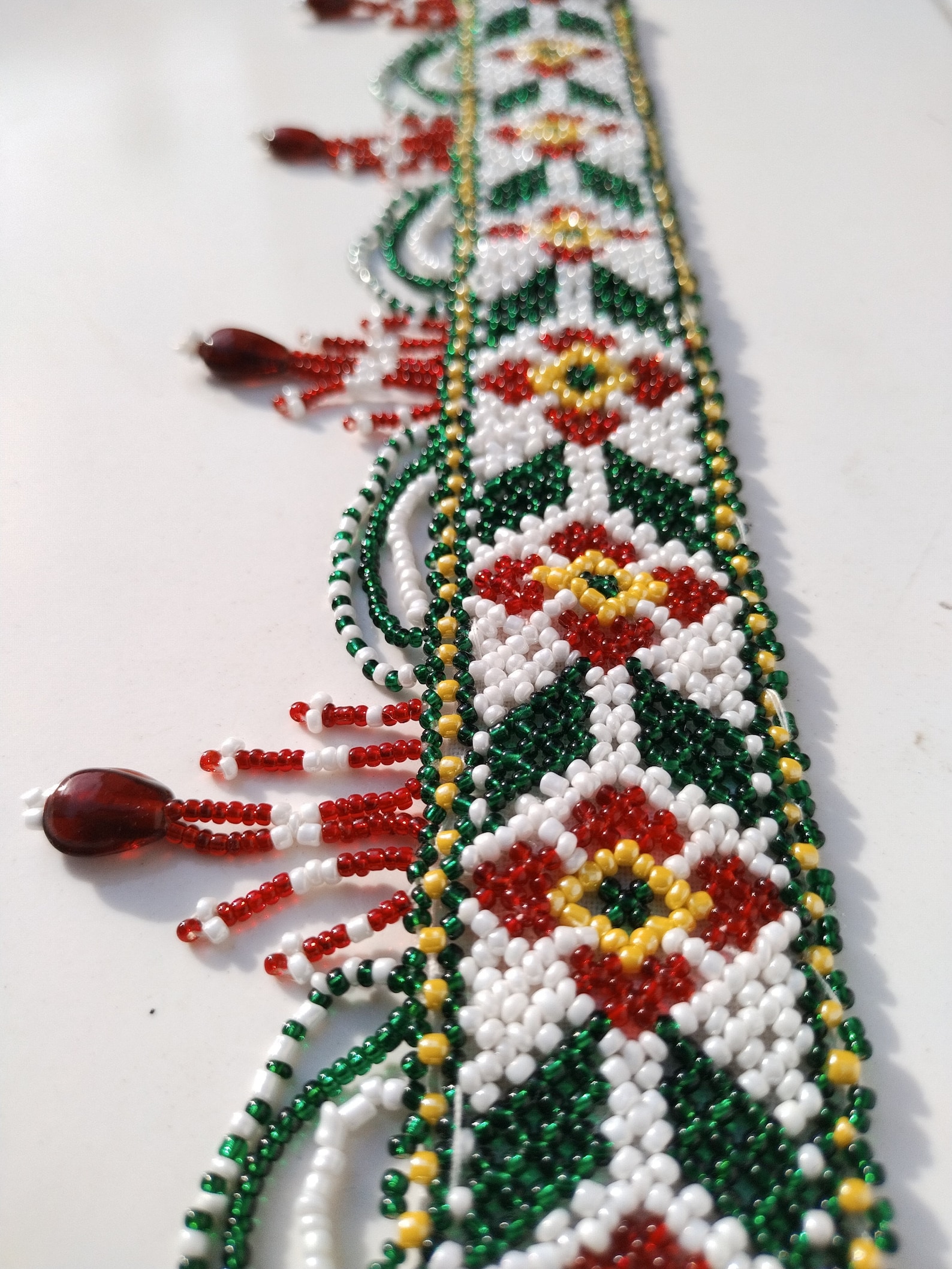 Hand Made Multicolour Moti Beads Temple Toran , Traditional Gujarati ...