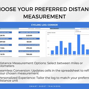 Digital Cycling Log Spreadsheet Template for Google Sheets - Blue ...