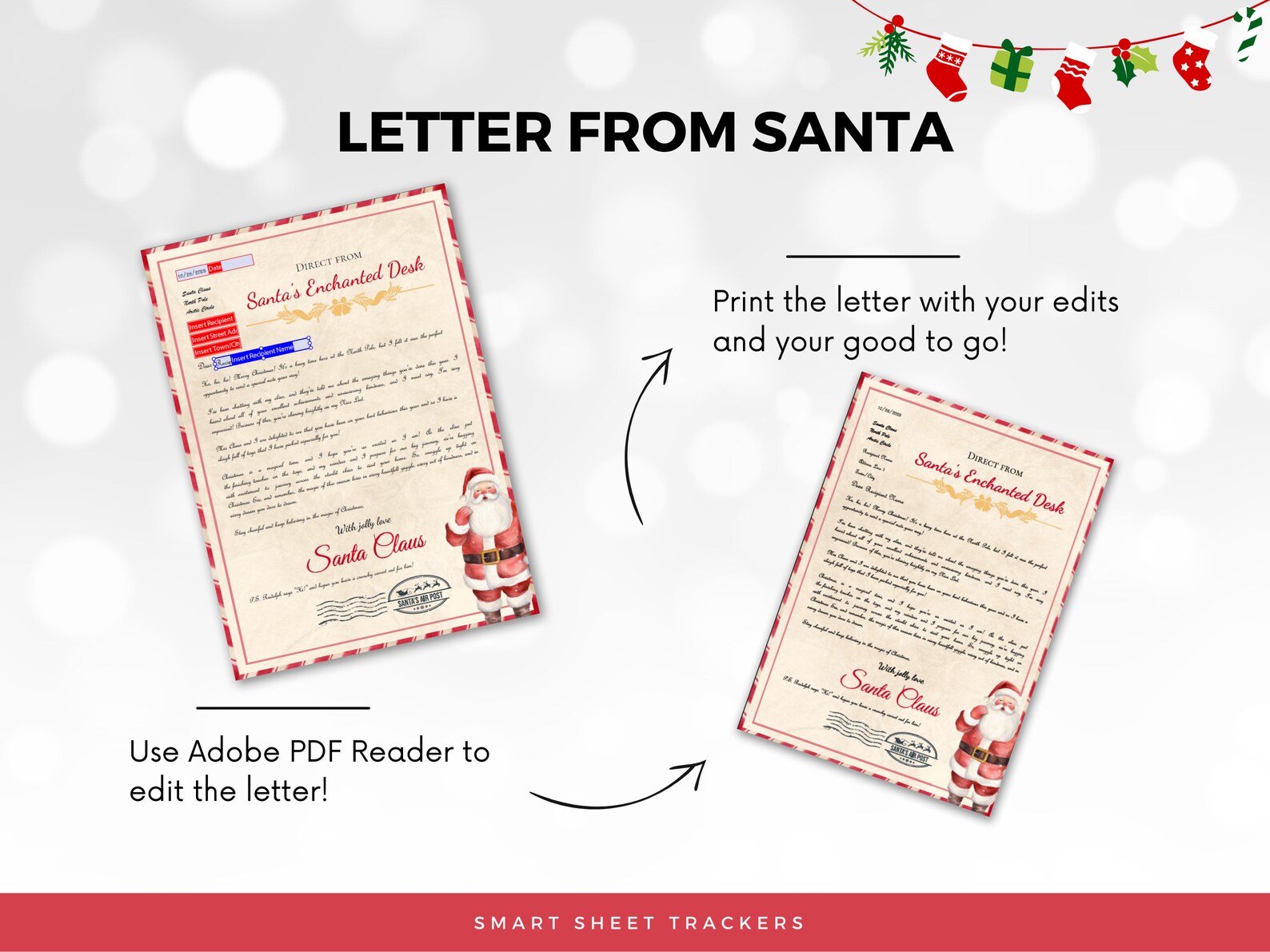 Magical Santa Letter Kit, Editable Letter From Santa, Nice List ...