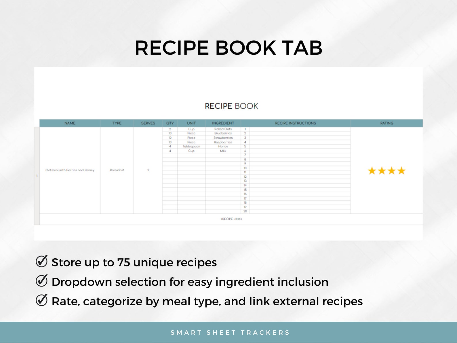 Weekly Meal Planner and Grocery List | Google Sheets Digital Template ...