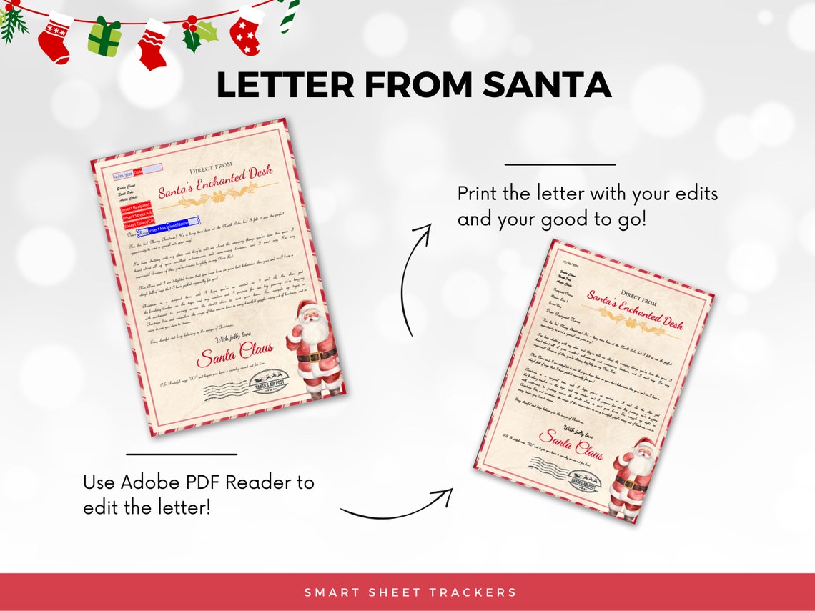 Editable Personalized Letter From Santa Claus, Editable Letter From ...
