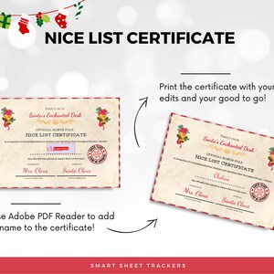 Magical Santa Letter Kit, Editable Letter From Santa, Nice List ...