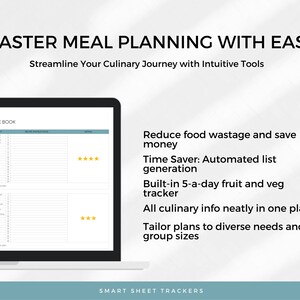 Weekly Meal Planner and Grocery List | Google Sheets Digital Template ...