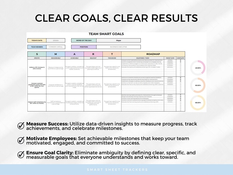 Team Goal Setting Template for Google Sheets, SMART Goals, Small ...