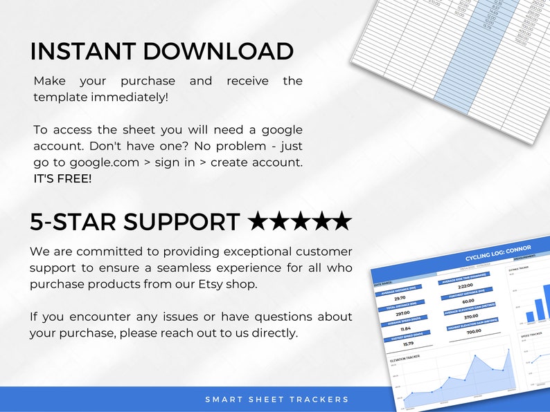 Digital Cycling Log Spreadsheet Template for Google Sheets - Blue ...