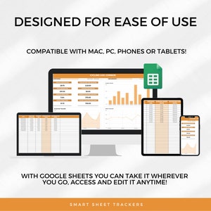 Digital Cycling Log Spreadsheet Template for Google Sheets - Orange ...