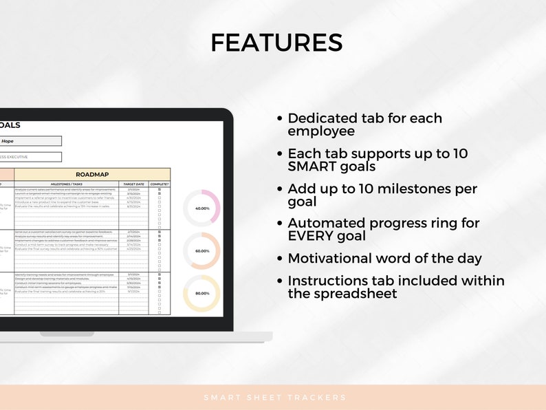 Team Goal Setting Template for Google Sheets, SMART Goals, Small ...