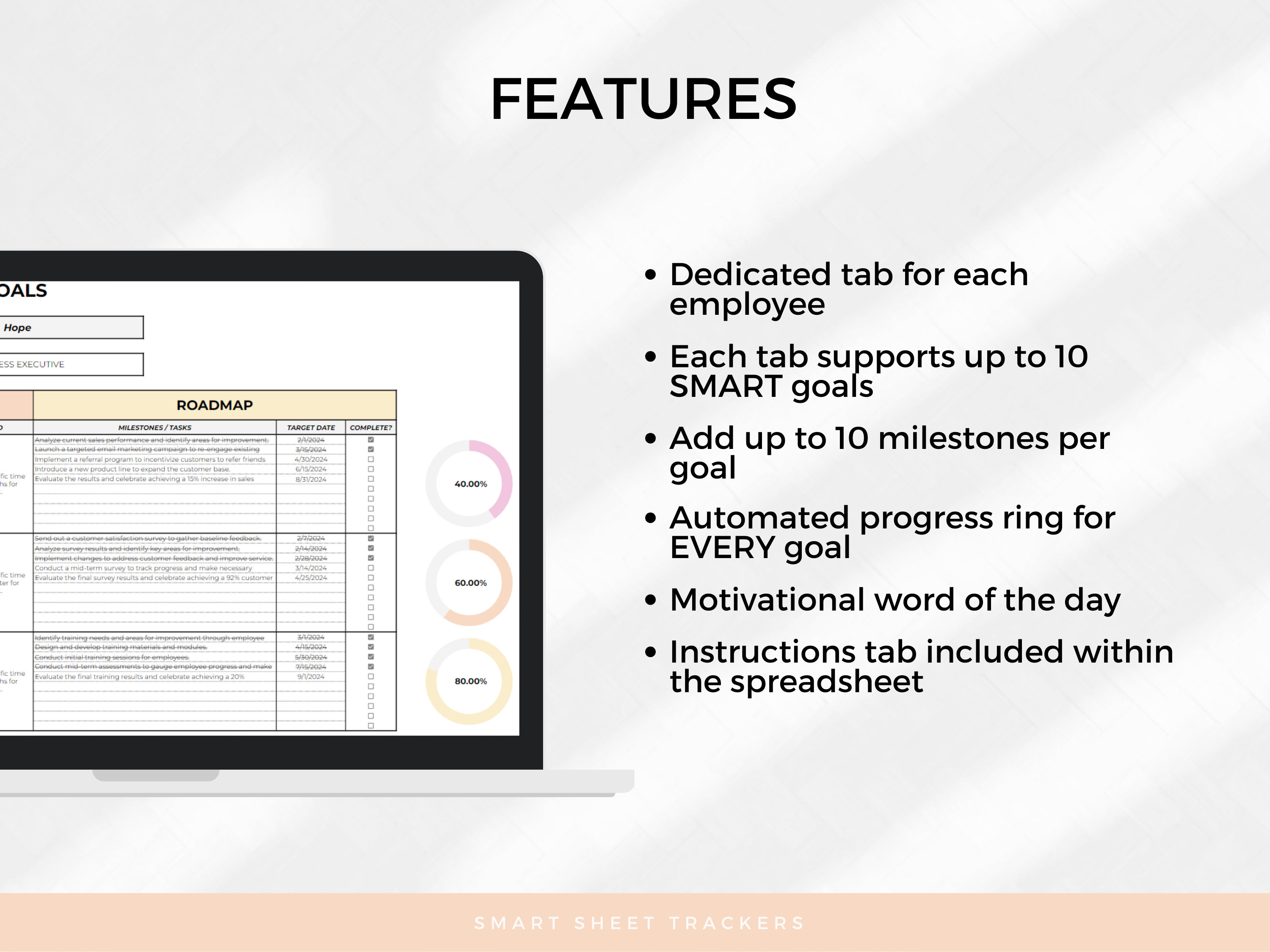 Team Goal Setting Template for Google Sheets, SMART Goals, Small ...