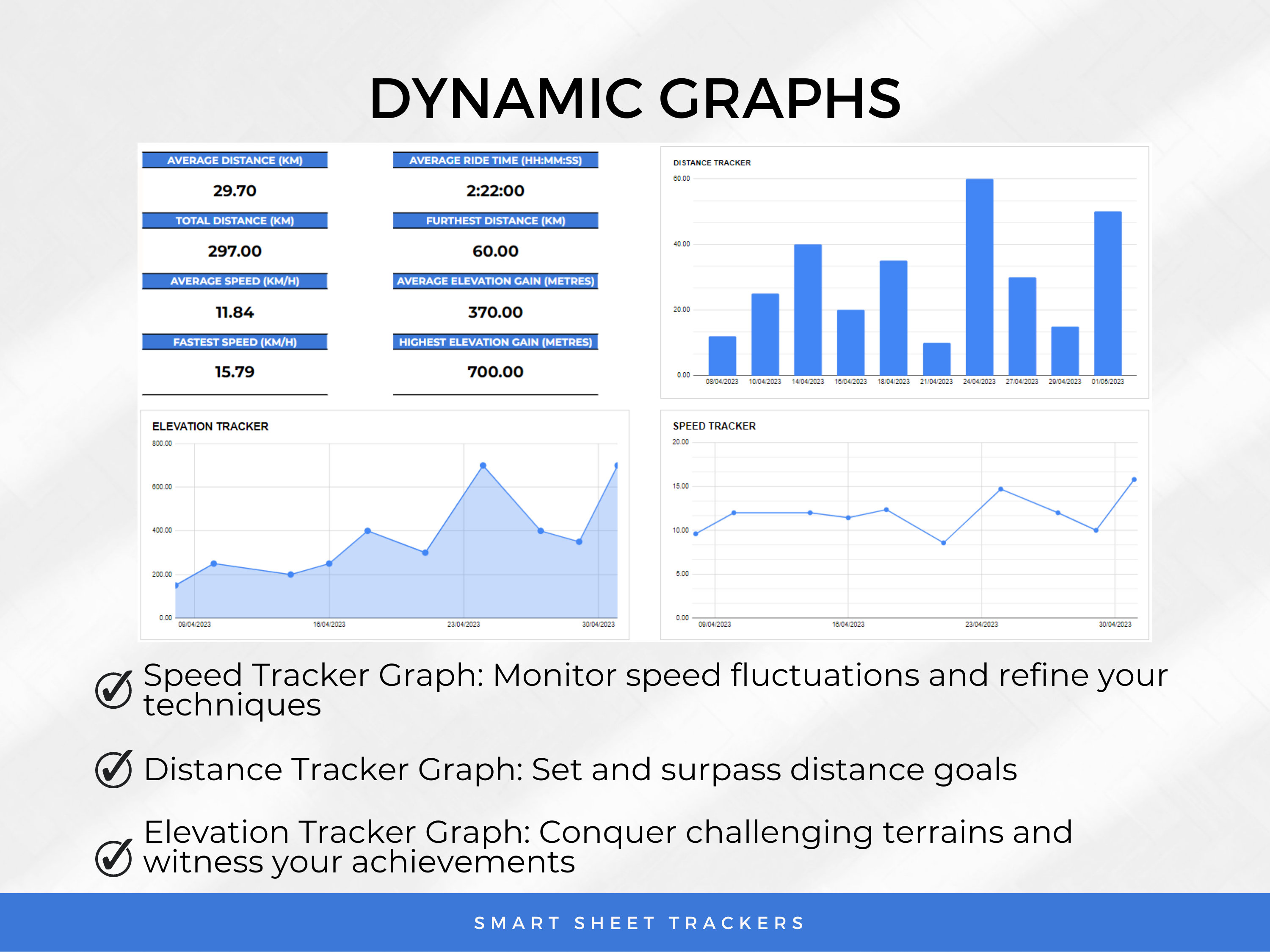 Digital Cycling Log Spreadsheet Template for Google Sheets - Blue ...