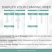 CAMPING Packing List Spreadsheet Template for Google Sheets, Packing ...
