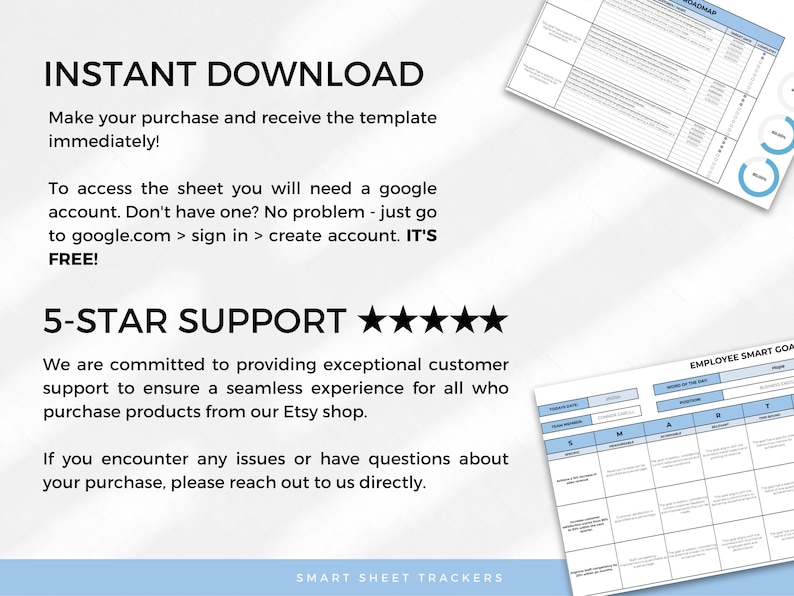 Employee Goal Setting Template for Google Sheets, SMART Goals, Small ...