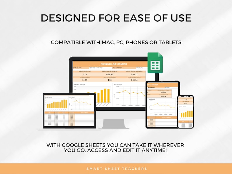 SIMPLE Digital Running Log Template for Google Sheets - Etsy