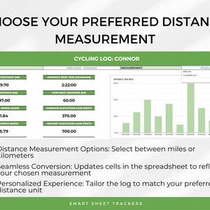 Digital Cycling Log Spreadsheet Template for Google Sheets - Green ...