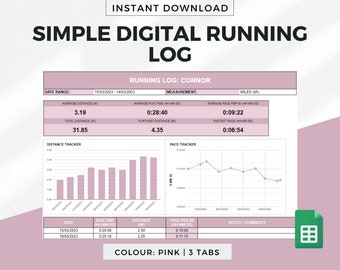 ULTIMATE Digital Running Log Spreadsheet Template for Google Sheets ...