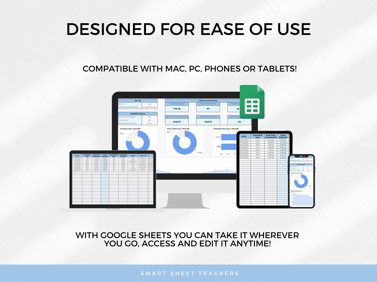 ULTIMATE Digital Running Log Spreadsheet Template for Google Sheets ...