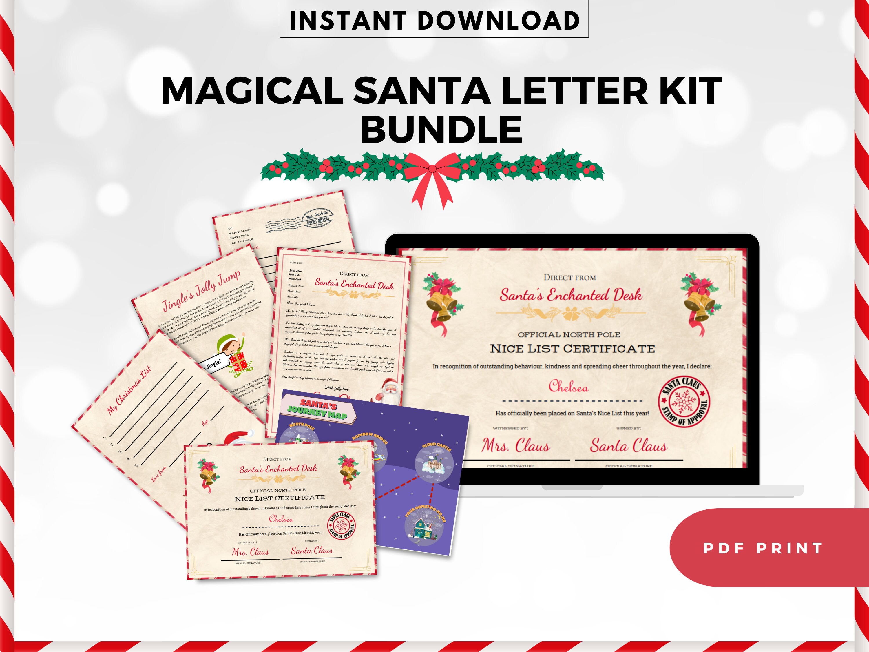 Magical Santa Letter Kit, Editable Letter From Santa, Nice List ...