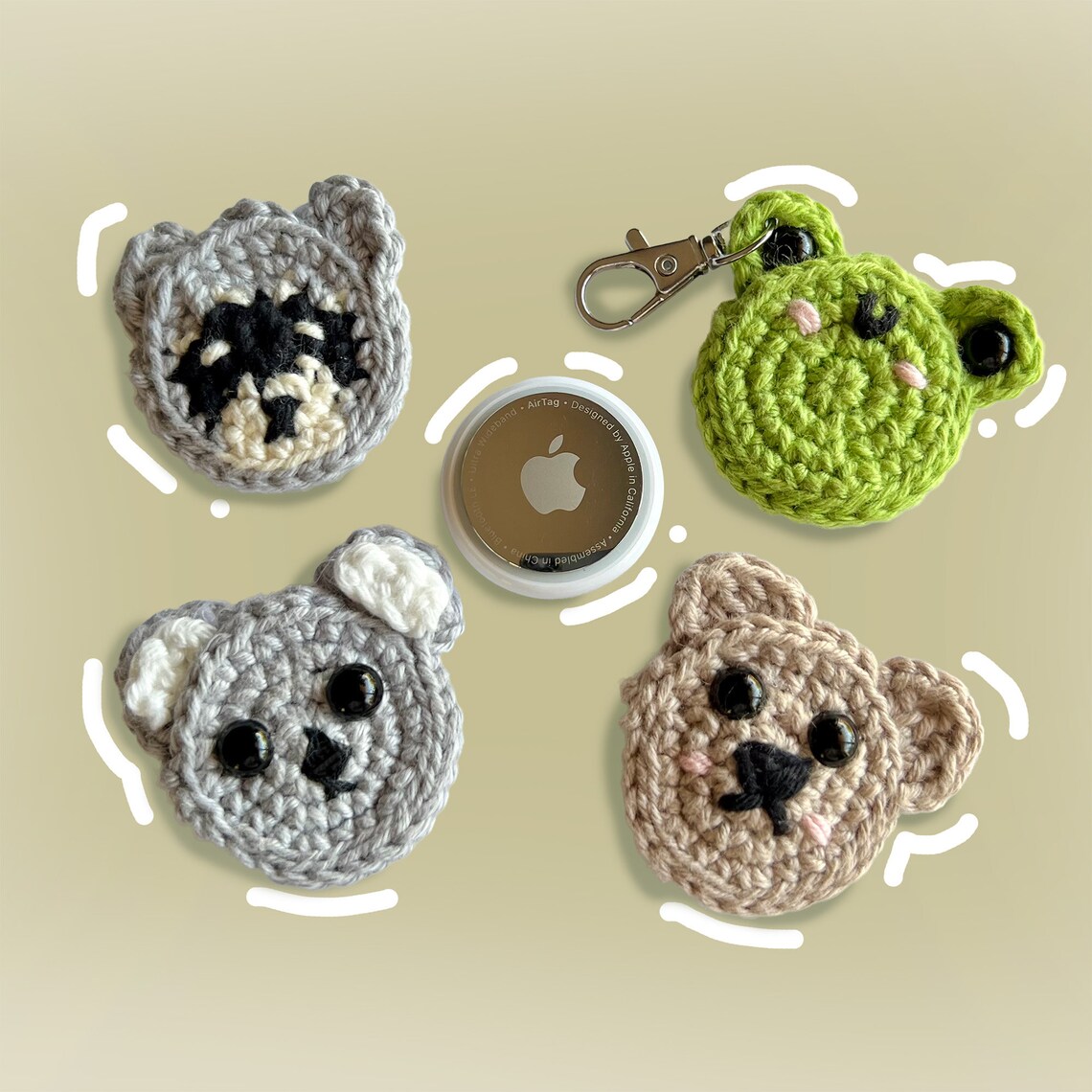 Crochet AirTag Case / Keychain Patterns | *forest Bundle* 4 Patterns ...
