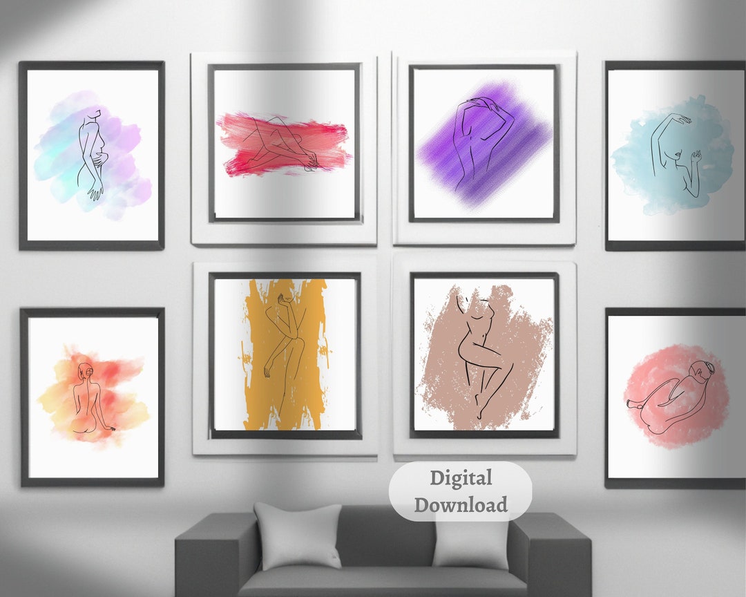 Bundle Set of 6 Women Body Line Modern Digital Printable Arts Part 1 ...