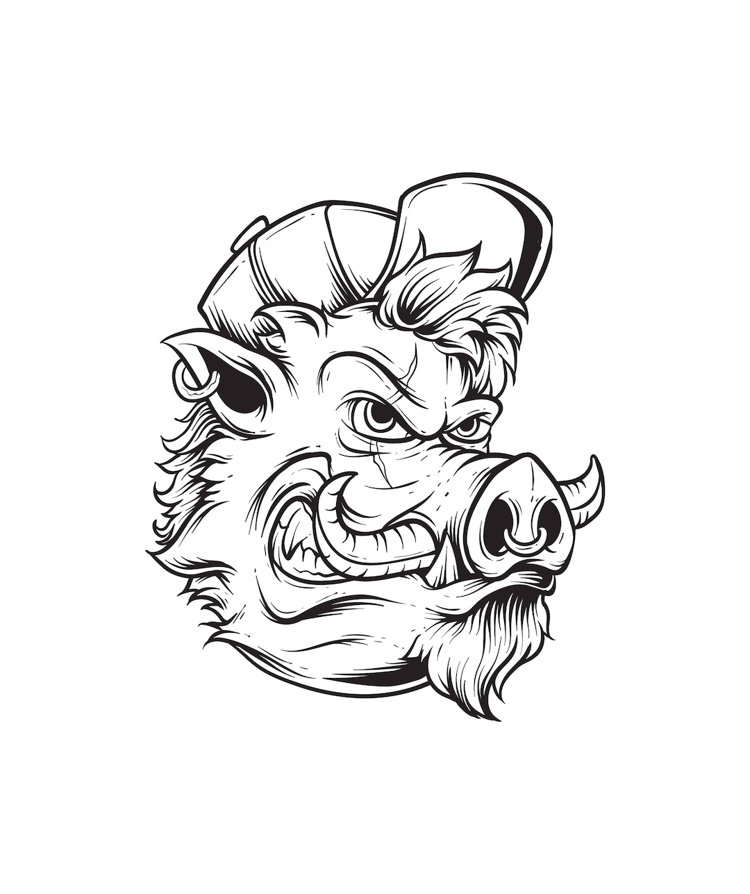 Angry Punk Pig Makes Headlines With Farmyard Fury, Pig Design, Layered ...