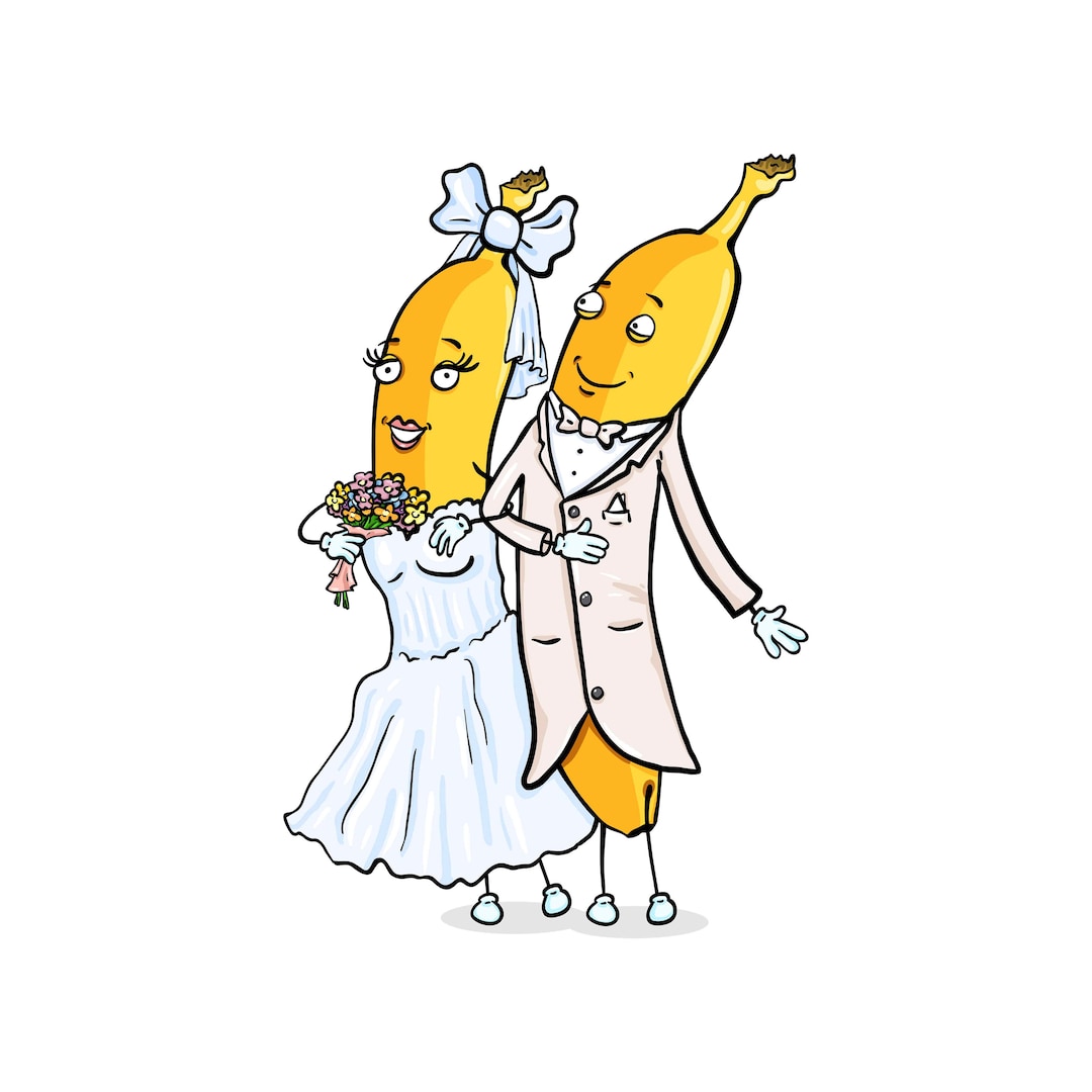 Peel the Love: the Wedding of Mr. and Mrs. Banana, Editable Layered Cut ...